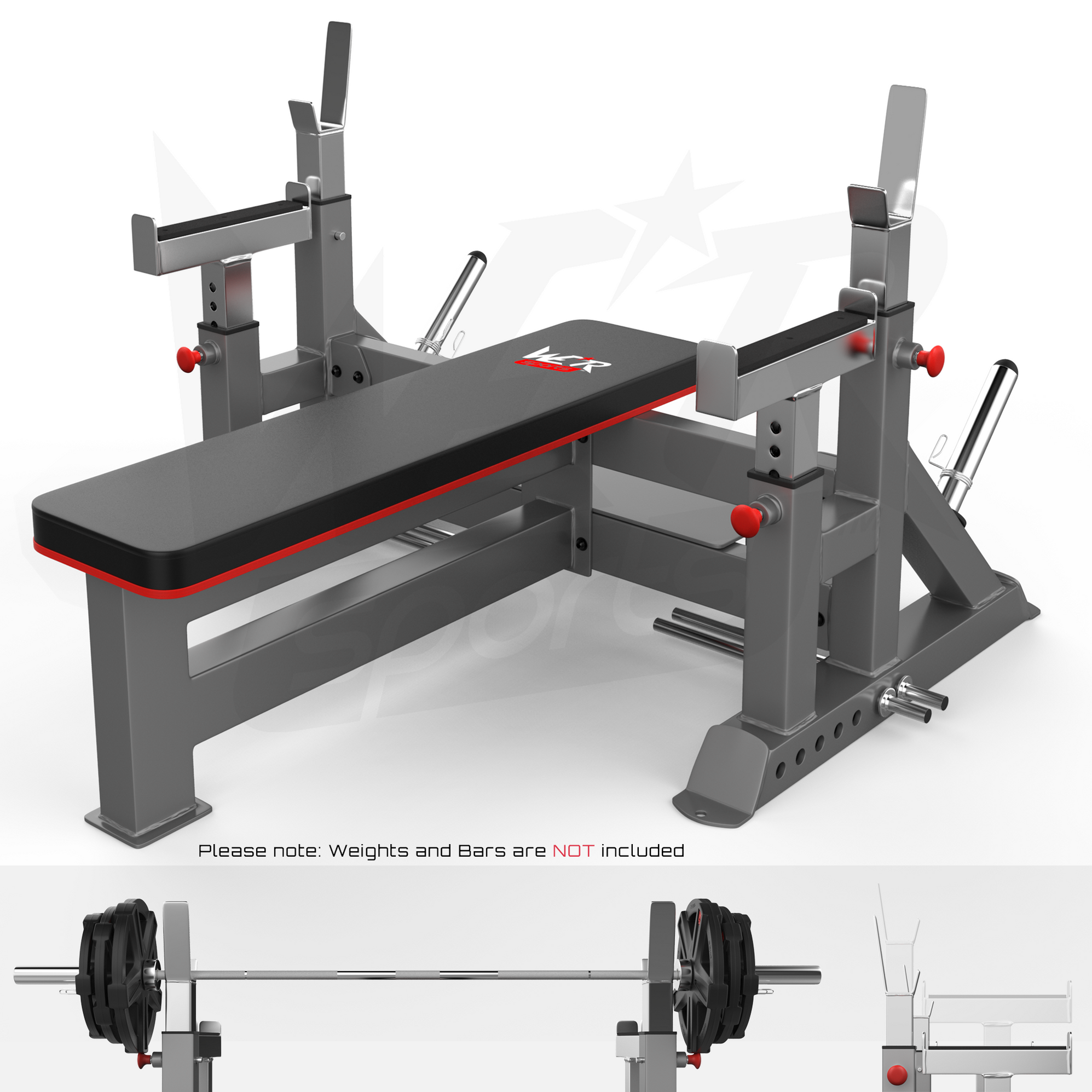 RackXPower Commercial Weight Bench & Bar Rack Plate Rack Chest Press ...