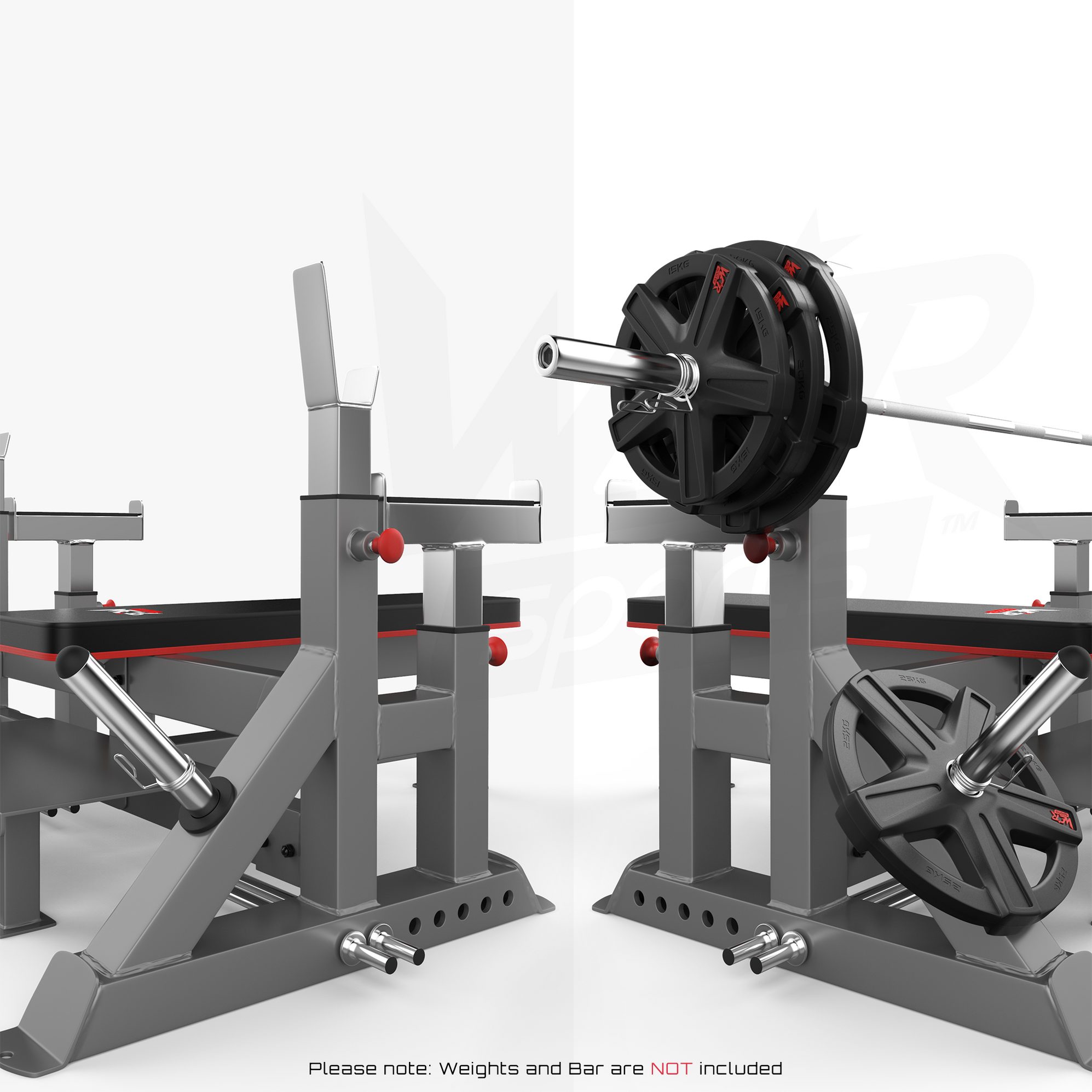 RackXPower Commercial Weight Bench & Bar Rack Plate Rack Chest Press ...