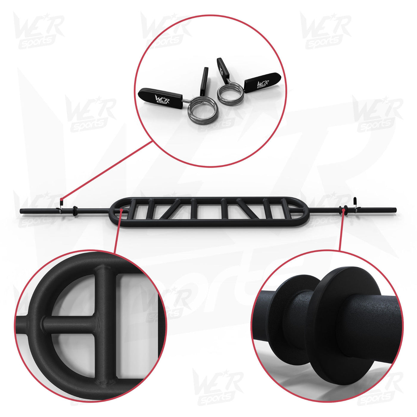 Multi Handle Grip Triceps Bar 1" BLACK