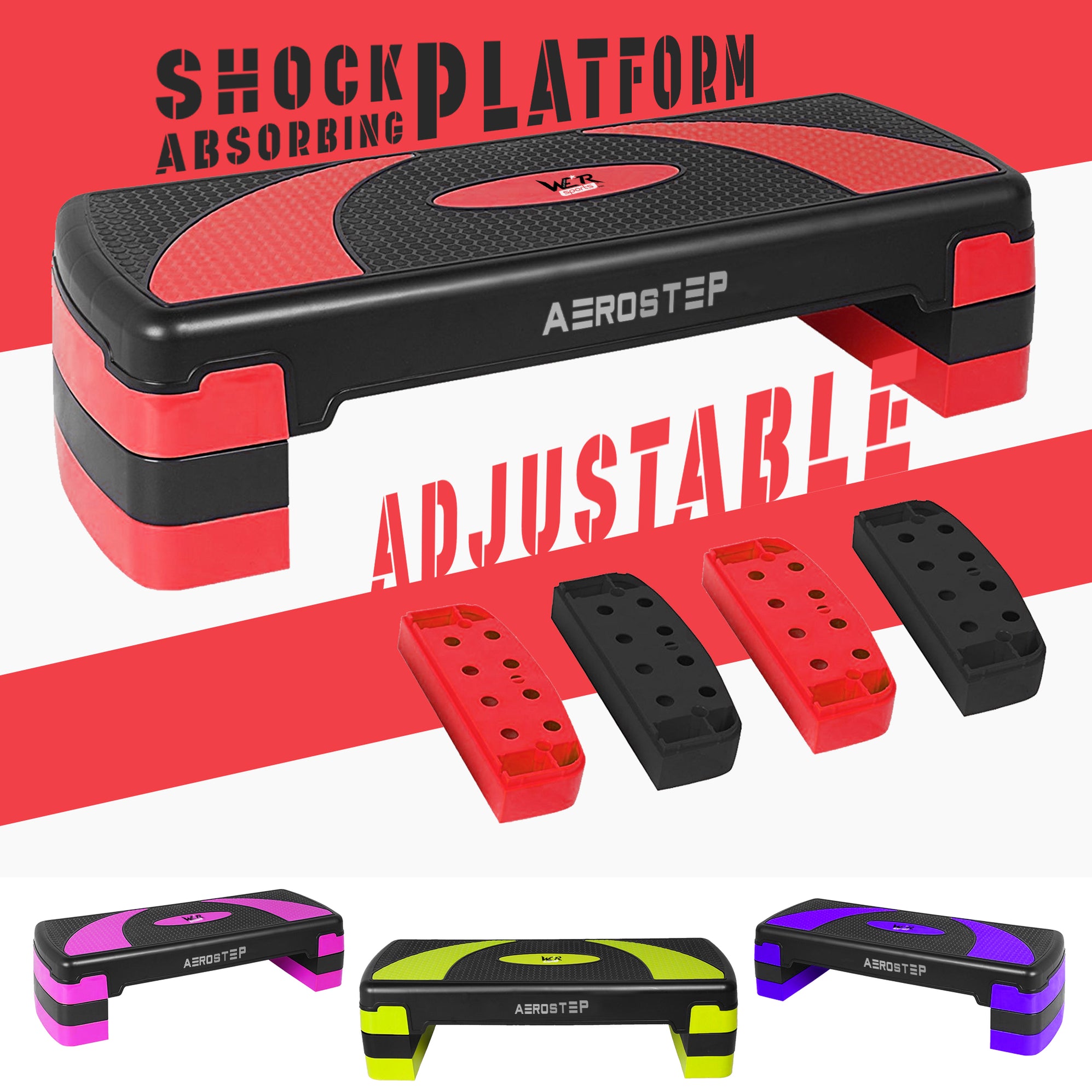AeroStep™ Aerobic Step Platform/Board Extra Raiser Blocks Exercise/Gym ...