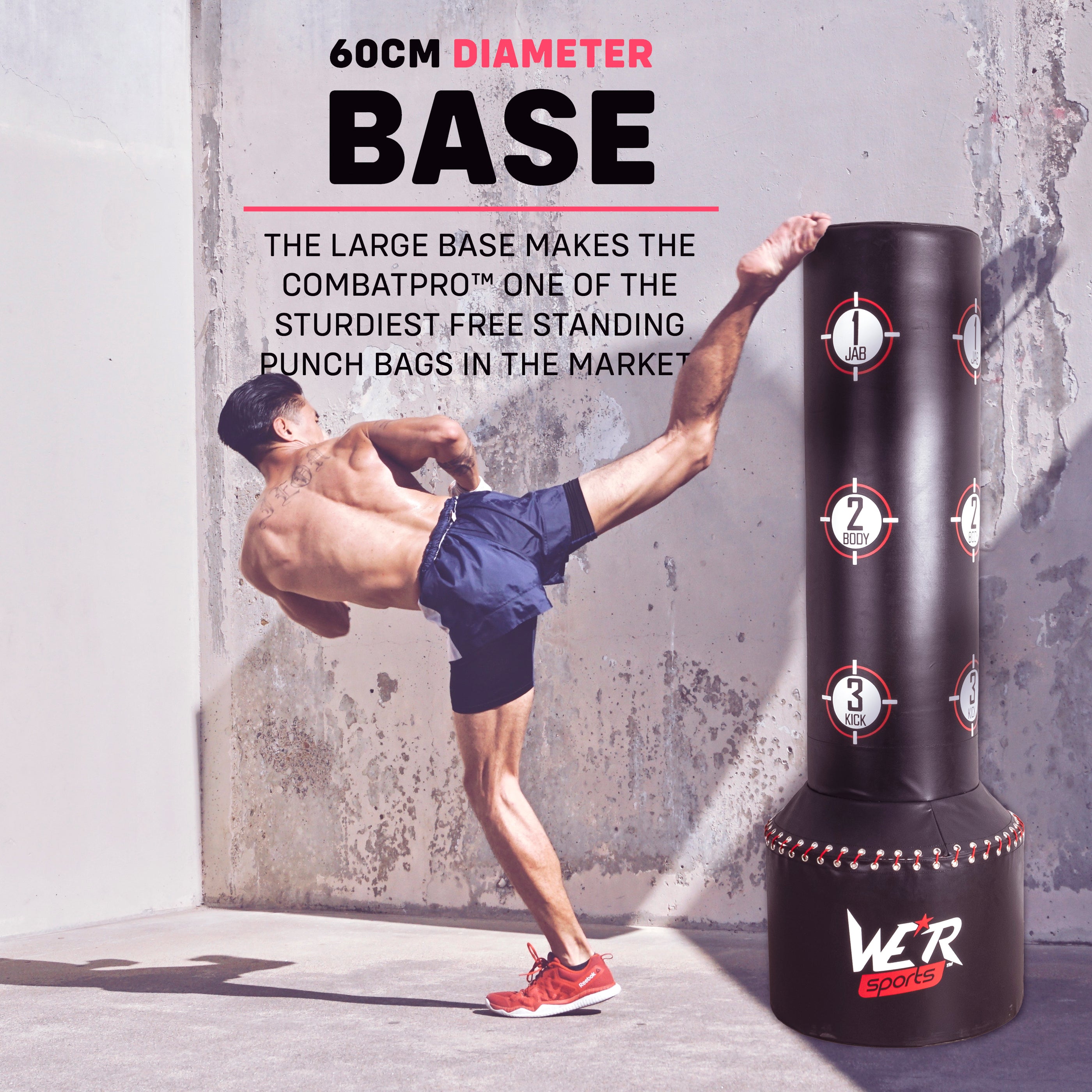 Boxing Free Standing Heavy Duty Punch Bag Stand MMA Kick Strike UFC